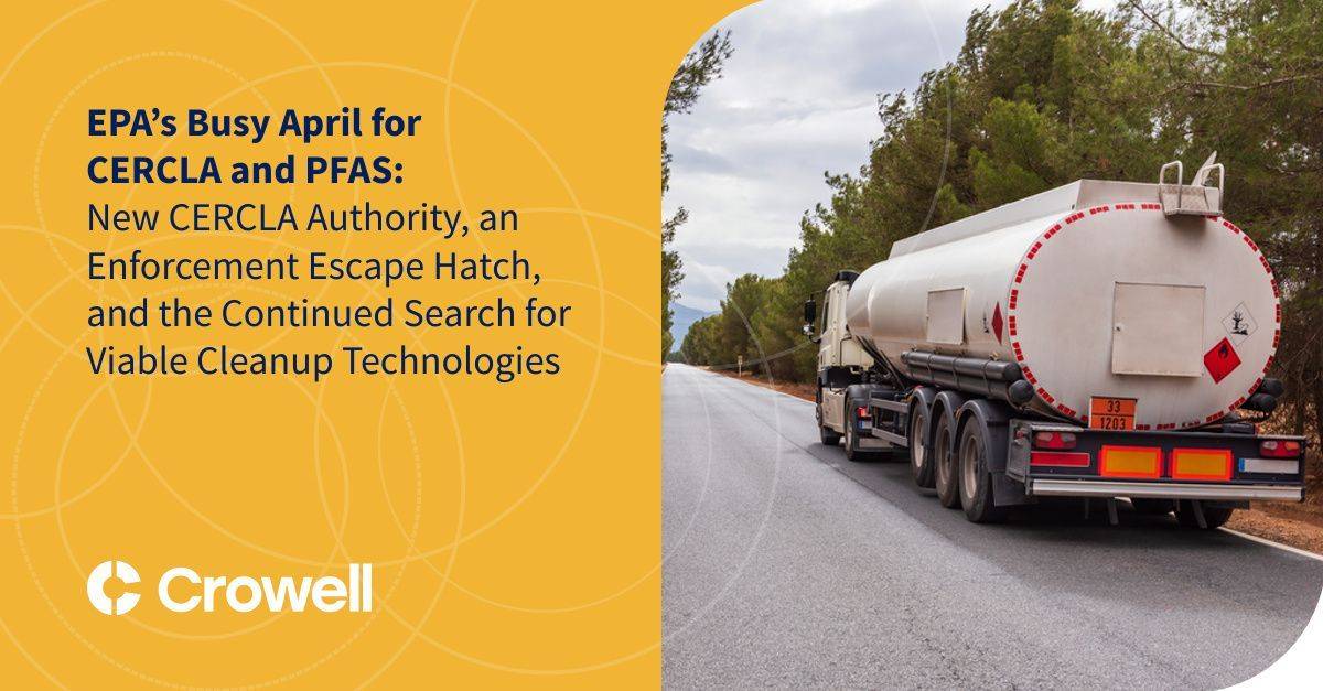 EPA’s Busy April for CERCLA and PFAS: New CERCLA Authority, an ...