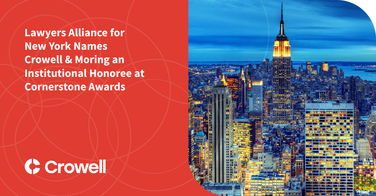 Lawyers Alliance for New York Names Crowell & Moring an Institutional ...