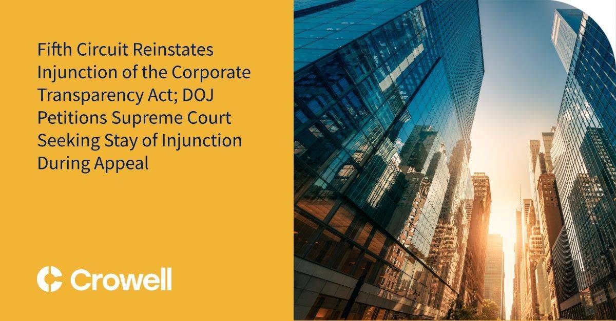 Fifth Circuit Reinstates Injunction of the Corporate Transparency Act ...