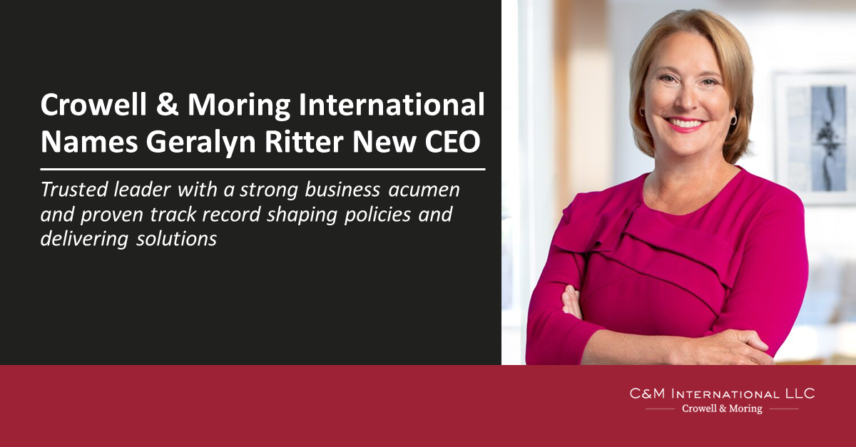 Crowell & Moring International Names Geralyn Ritter New CEO | Crowell ...