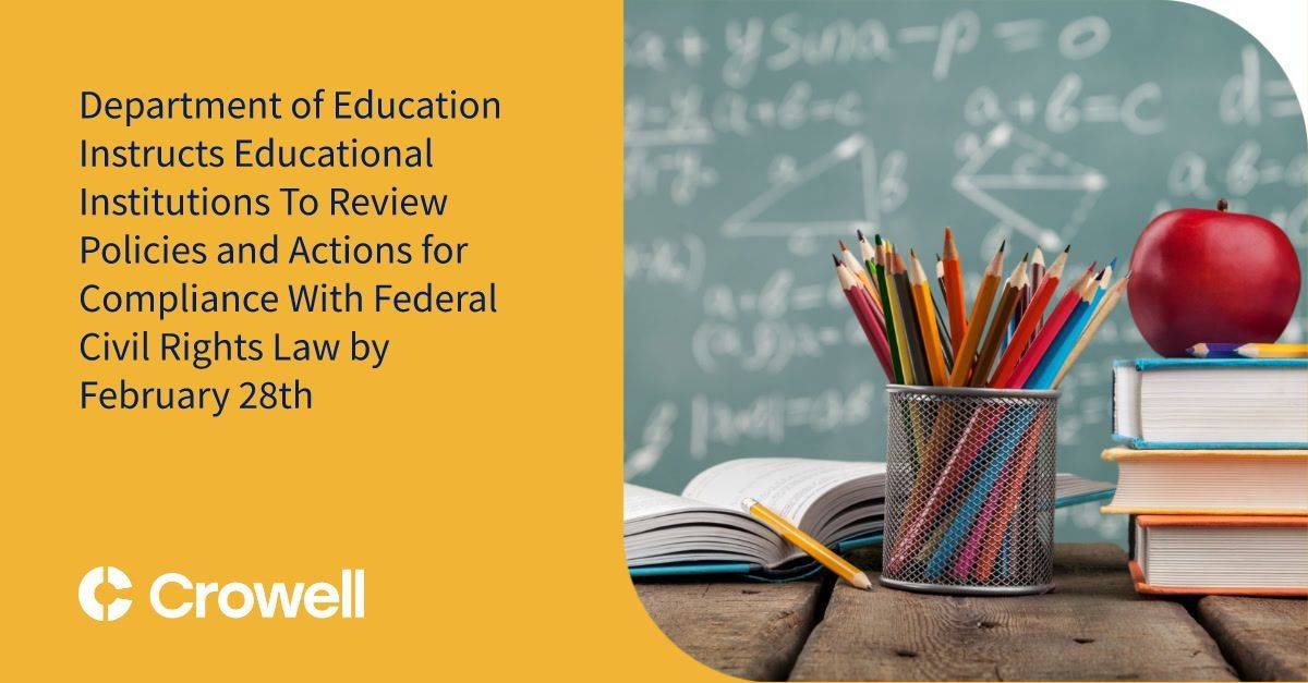 Department of Education Instructs Institutions To Review Programs for ...
