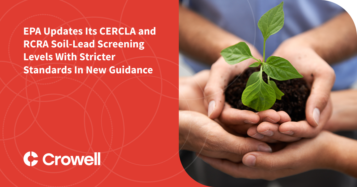 EPA Updates Its CERCLA and RCRA Soil-Lead Screening Levels With ...