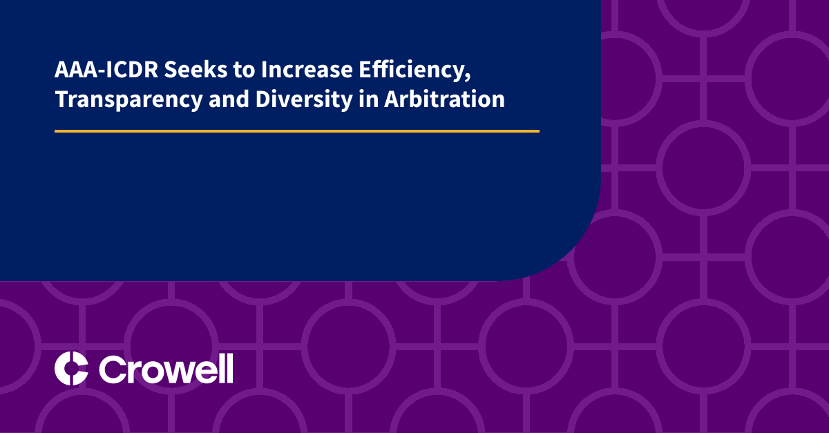 AAA-ICDR Seeks to Increase Efficiency, Transparency and Diversity in ...