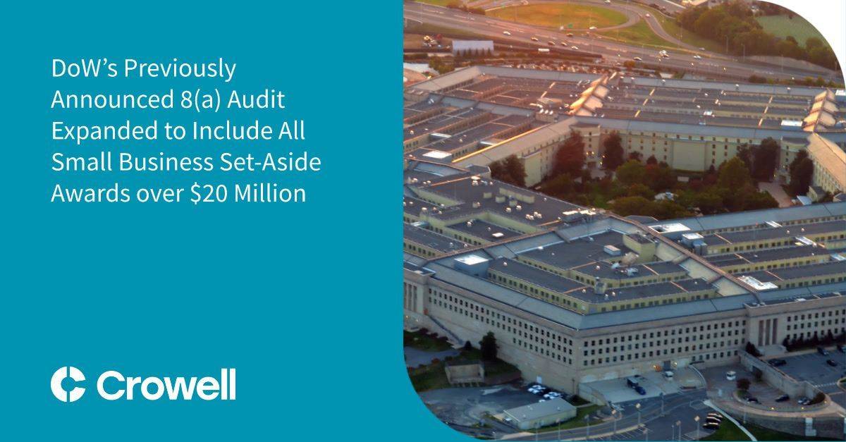 DoW’s Previously Announced 8(a) Audit Expanded to Include All Small ...